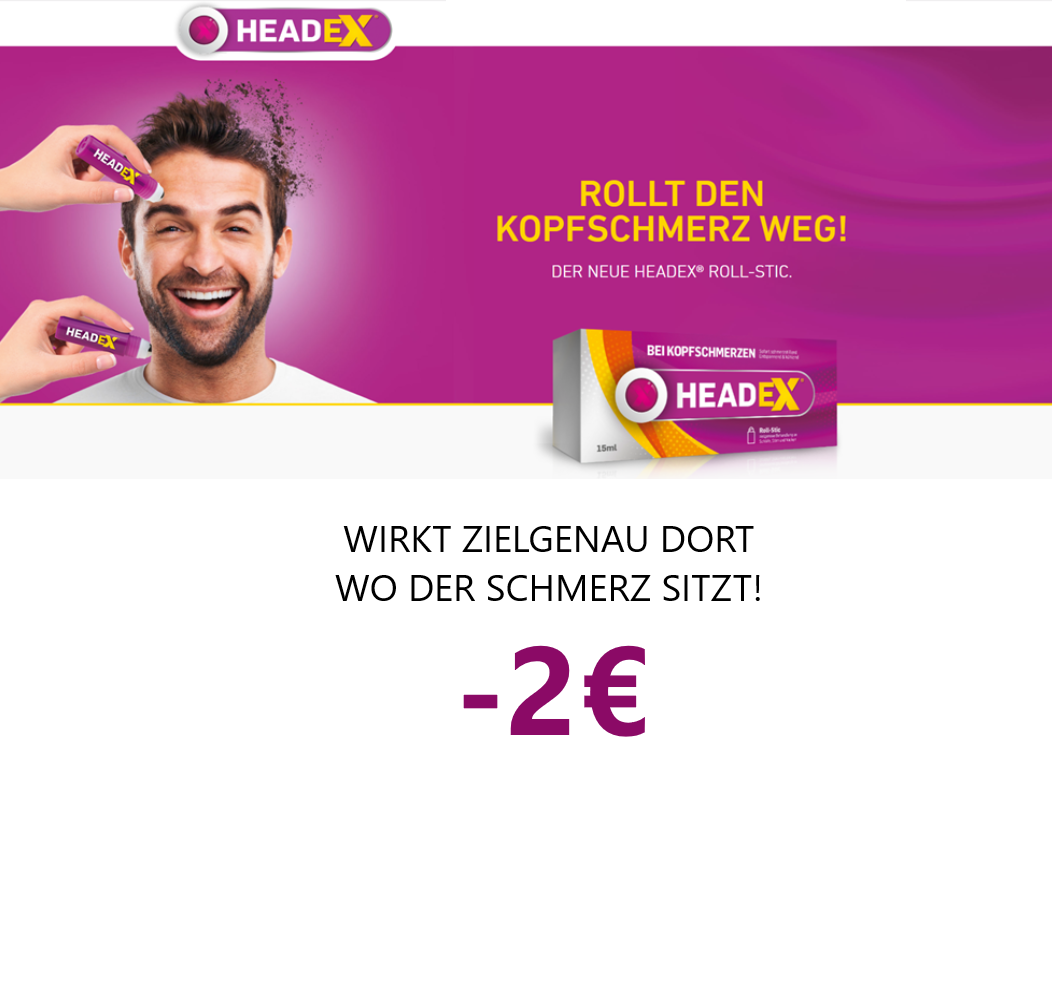 Kopfschmerzen einfach wegrollen? HeadEX -2€ – Trost Apotheke